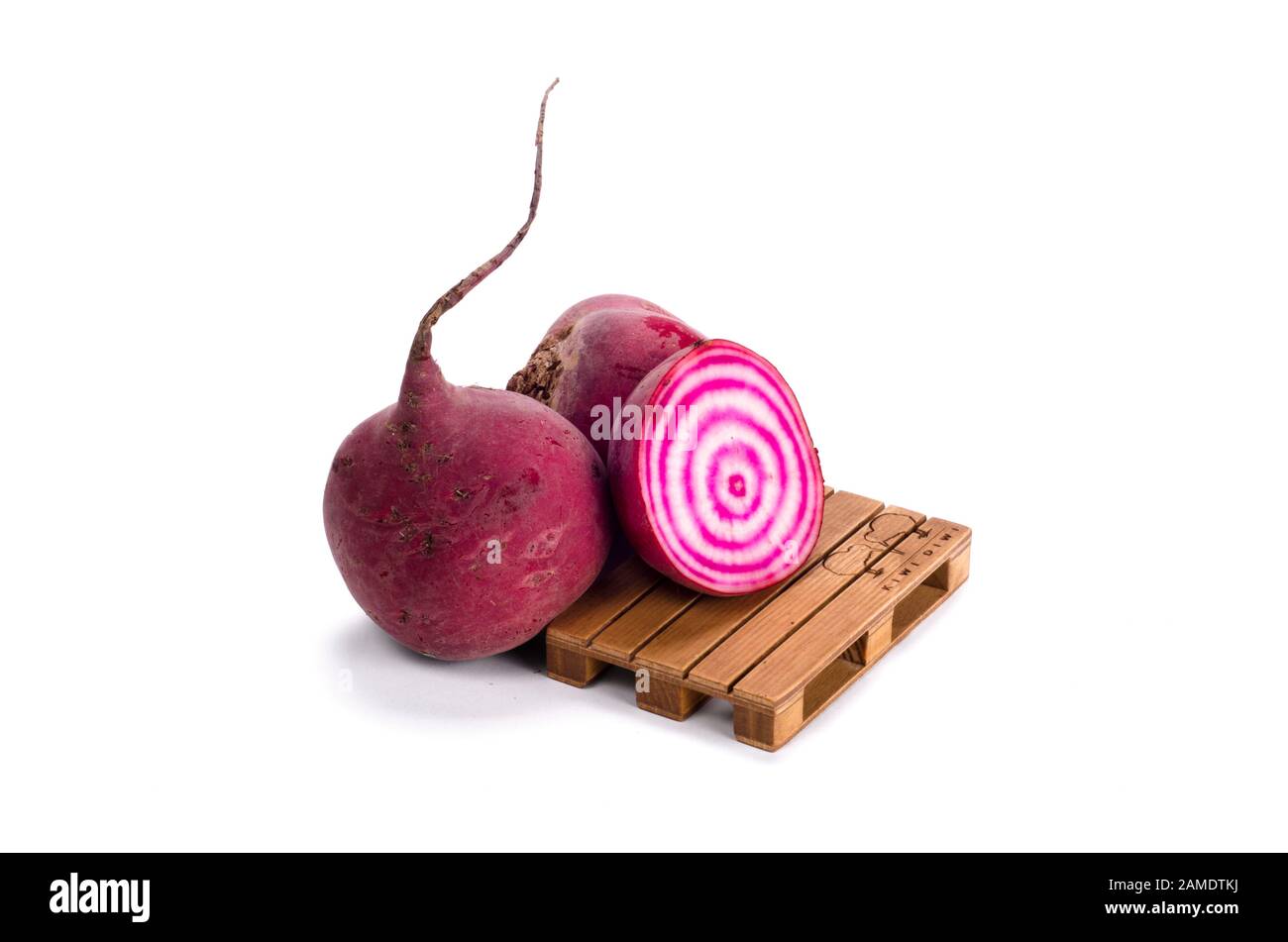 Chioggia beet on a white background Stock Photo - Alamy