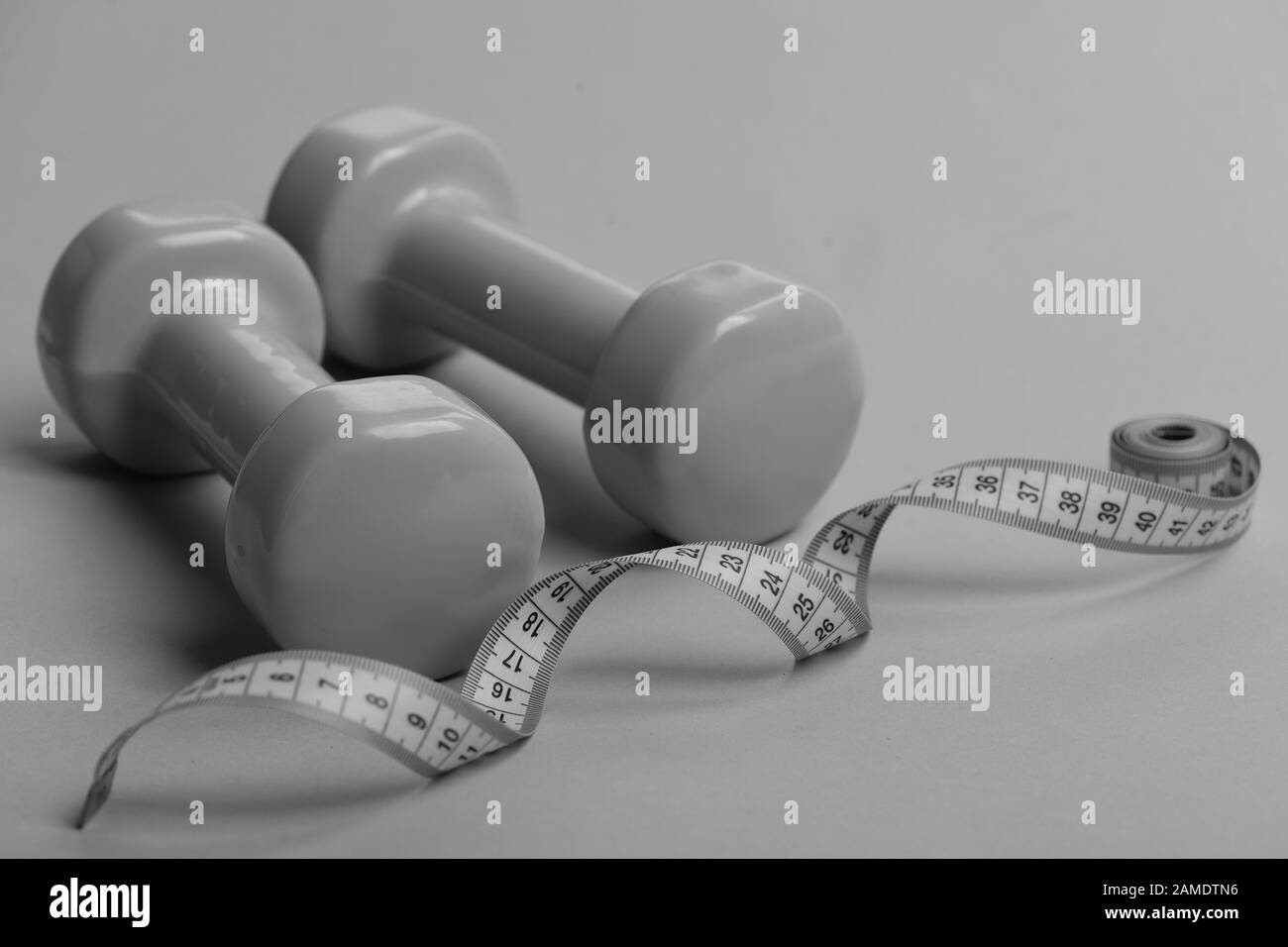 Soft measuring ruler Black and White Stock Photos & Images - Alamy