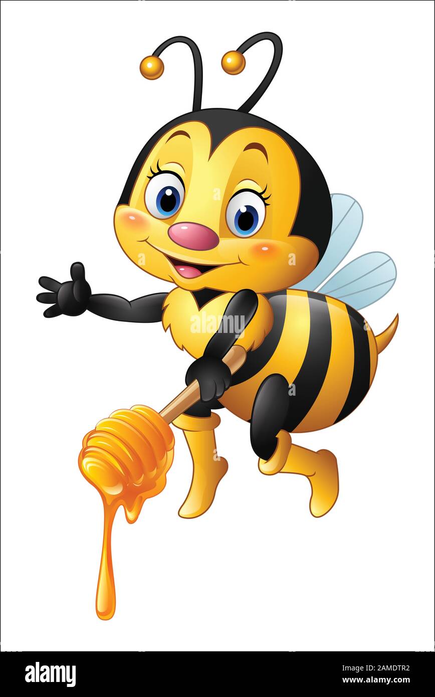 Cartoon bee holding dipper Stock Vector Image & Art - Alamy