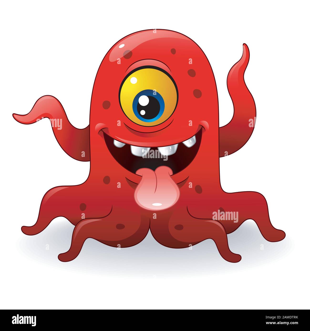 Cartoon funny red monster Stock Vector Image & Art - Alamy