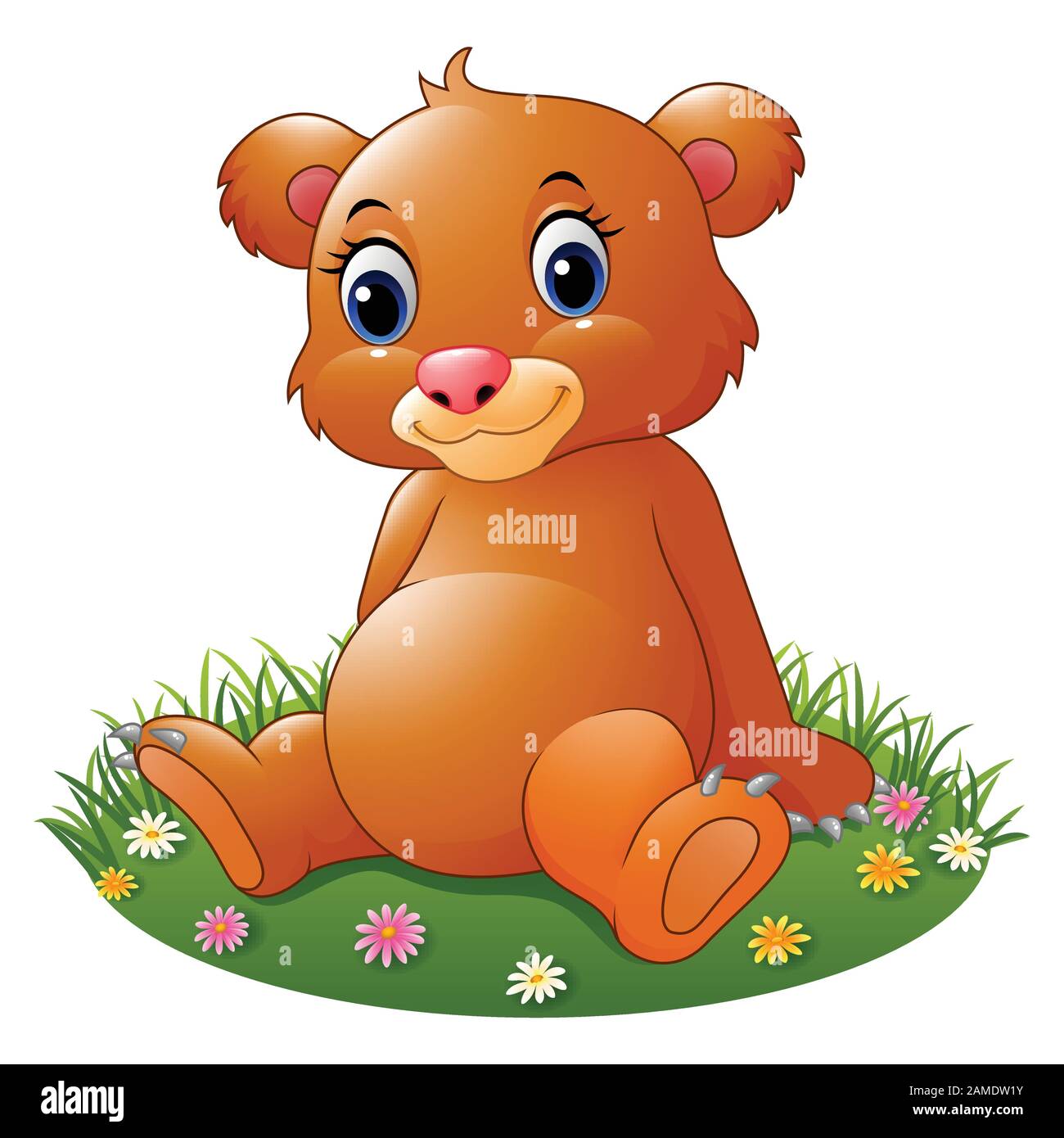 Adorable bear cub sitting Stock Vector Images - Alamy
