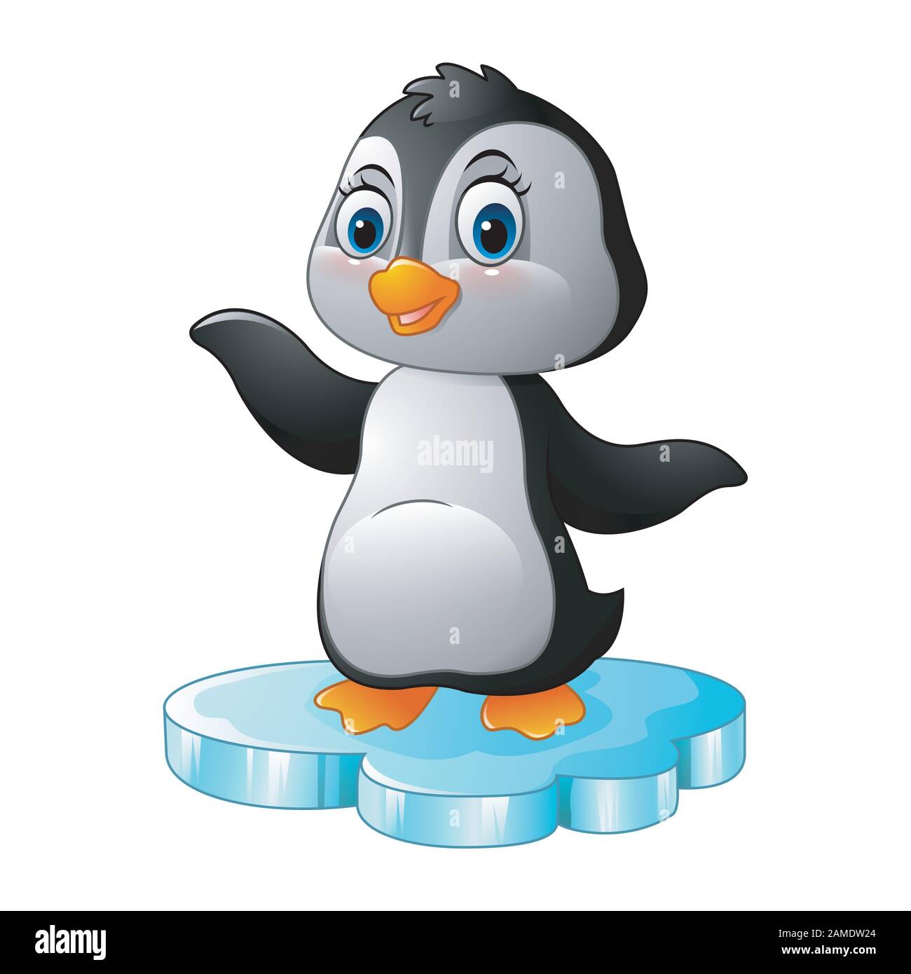 Cartoon penguin standing on floe Stock Vector Image & Art - Alamy