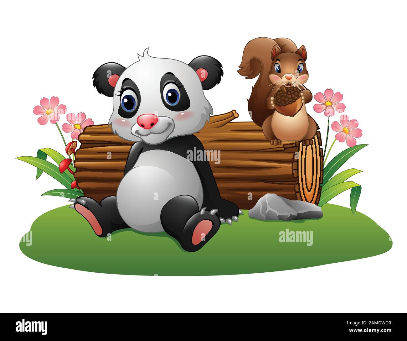 Cartoon panda sitting Stock Vector Image & Art - Alamy