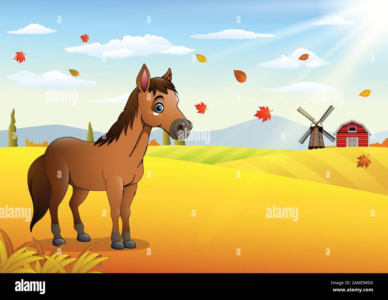 Cartoon brown horse hi-res stock photography and images - Alamy