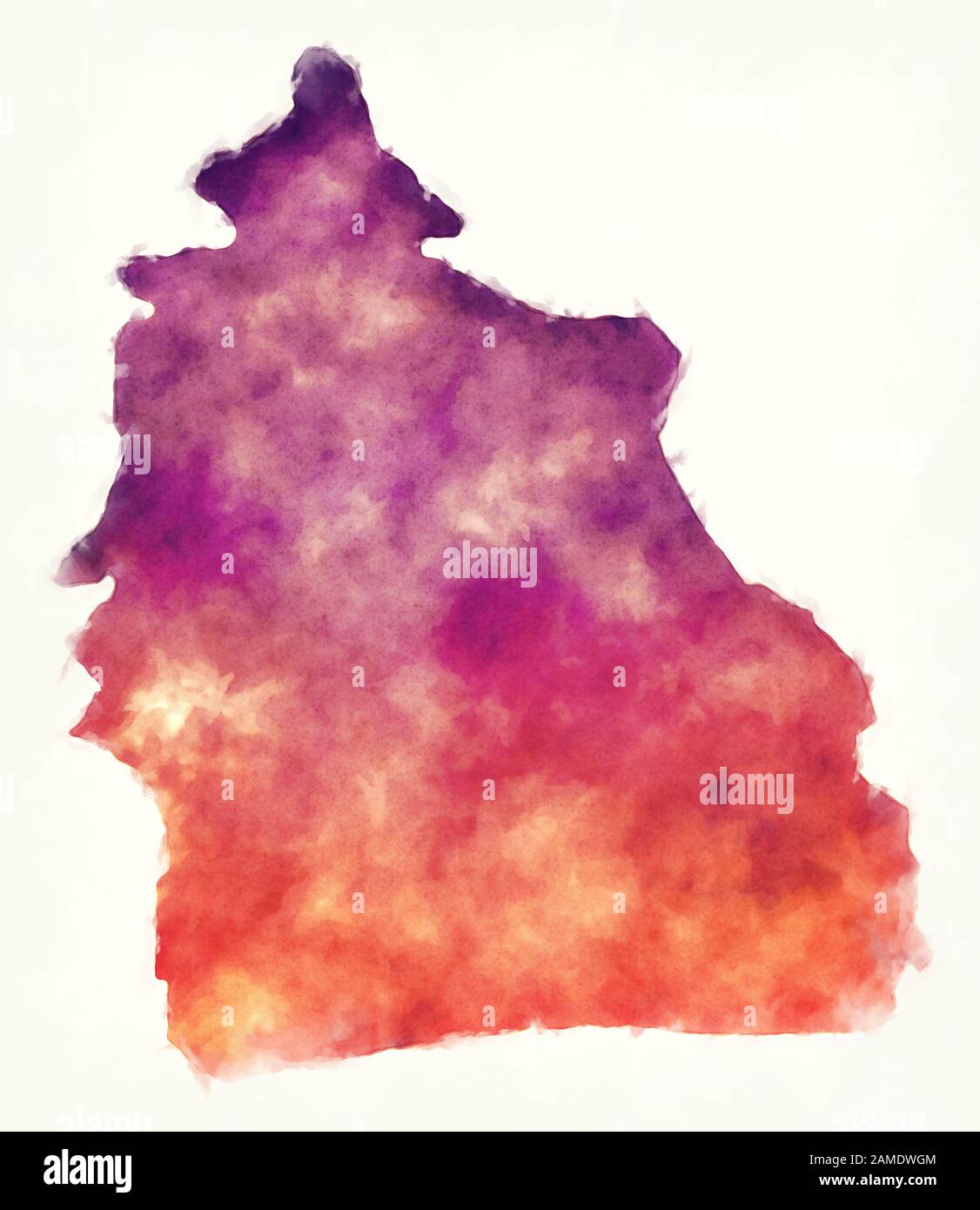 Akwa Ibom state watercolor map of Nigeria Stock Photo - Alamy