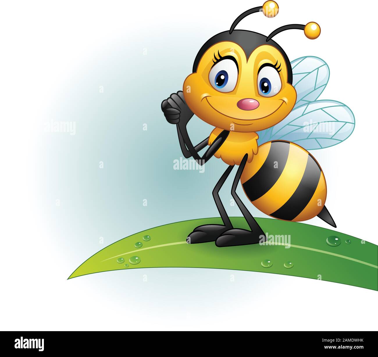 Cute cartoon bee waving Stock Vector Images - Alamy