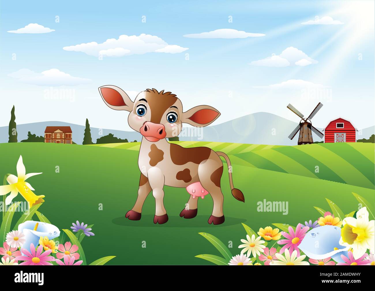 Beautiful flower in village Stock Vector Images - Alamy