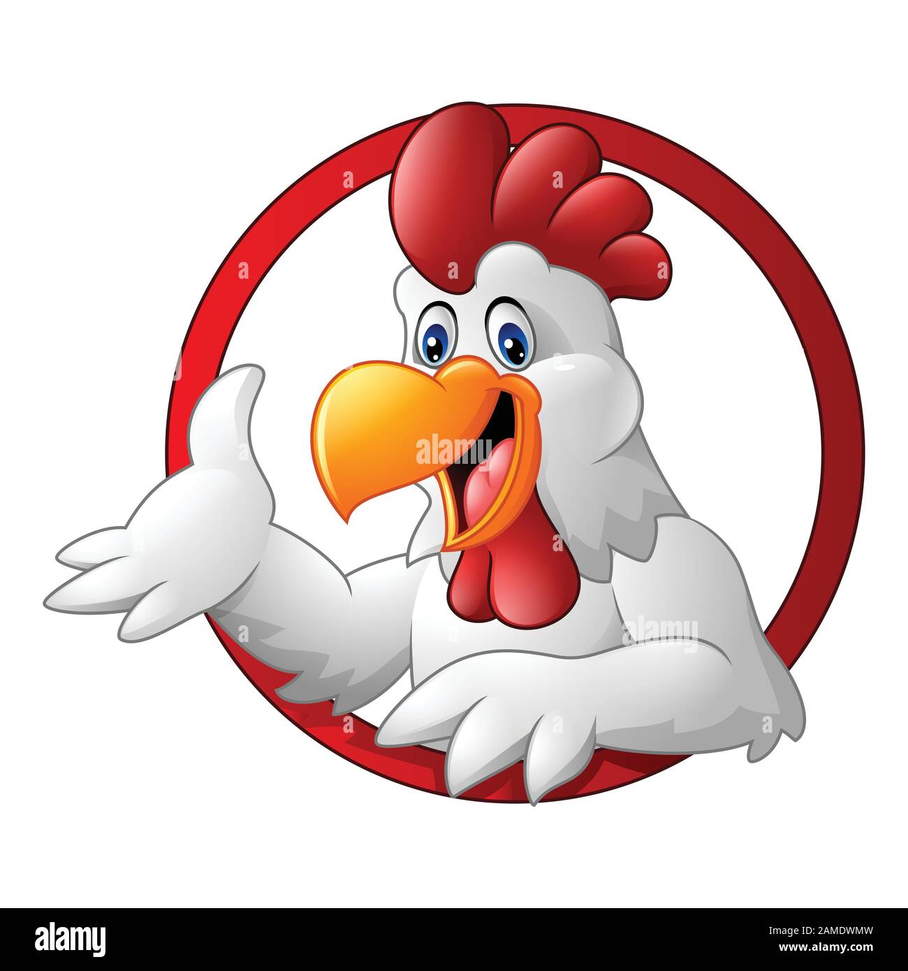 Cartoon rooster mascot presenting Stock Vector Image & Art - Alamy