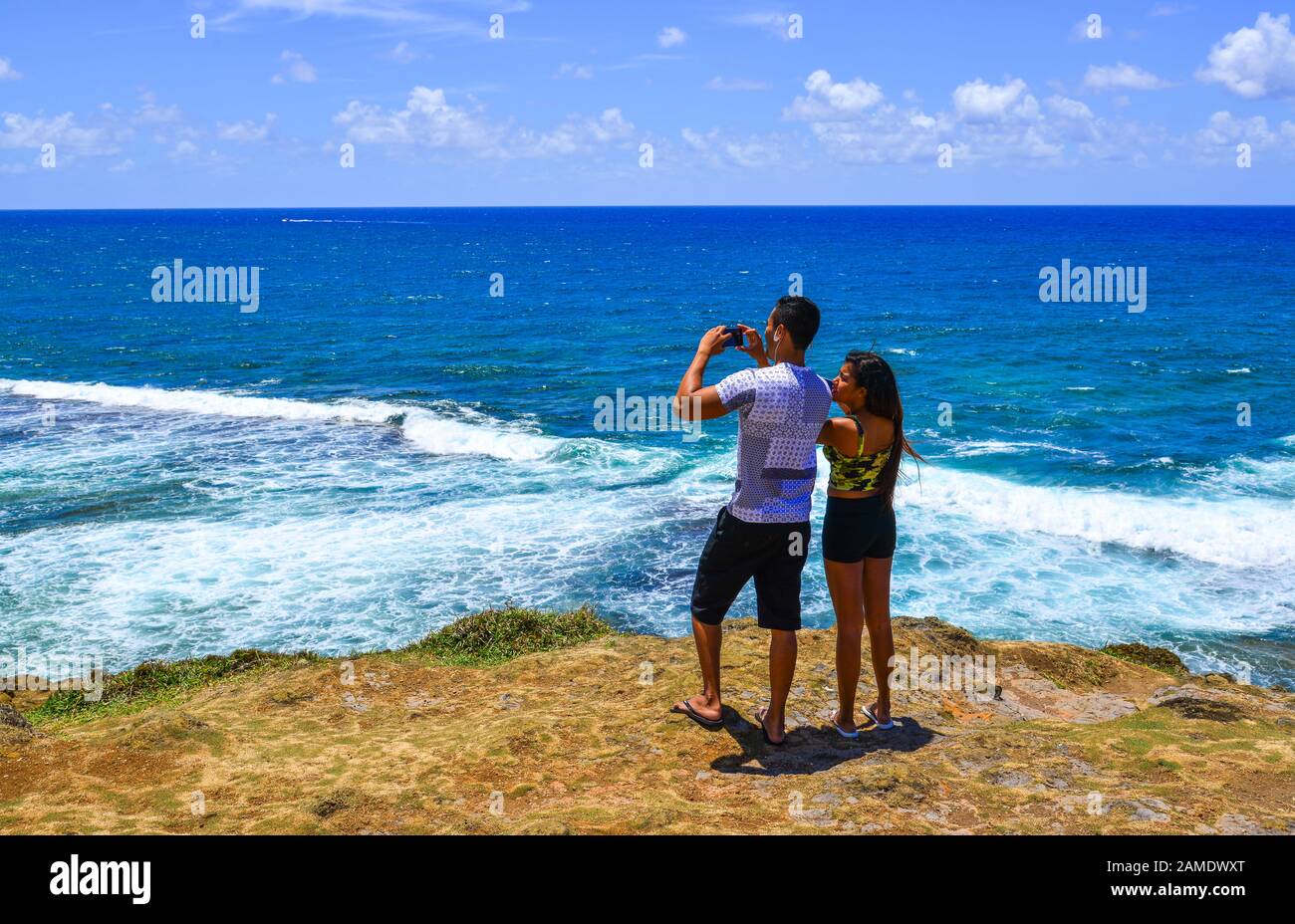 Grand-Baie, Mauritius - Jan 4, 2017. People enjoying beautiful seascape ...