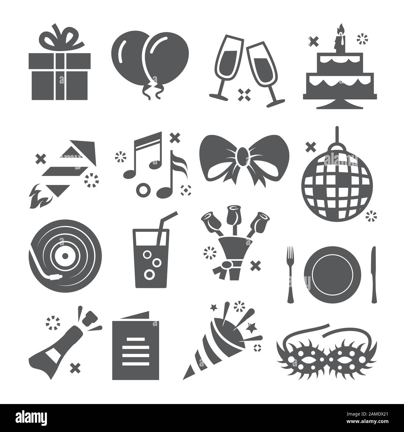 Event icons set on white background Stock Vector Image & Art - Alamy