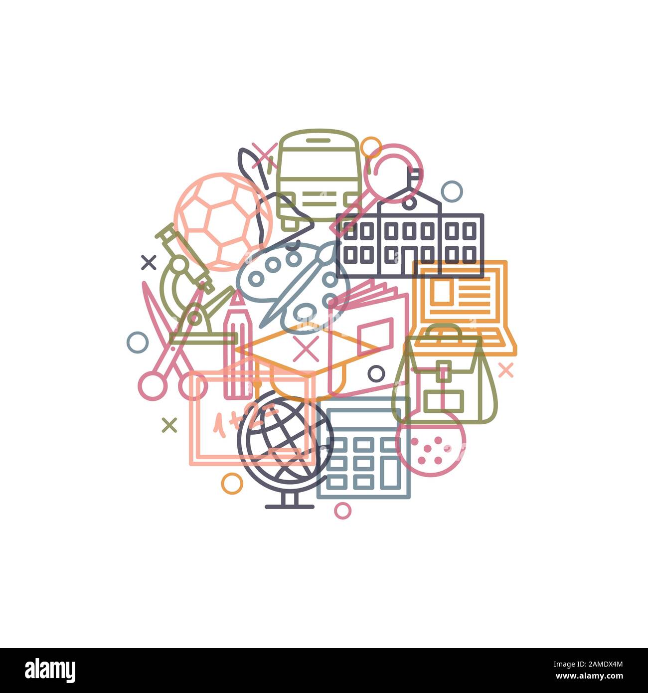 Microscope laboratory line style Stock Vector Images - Alamy