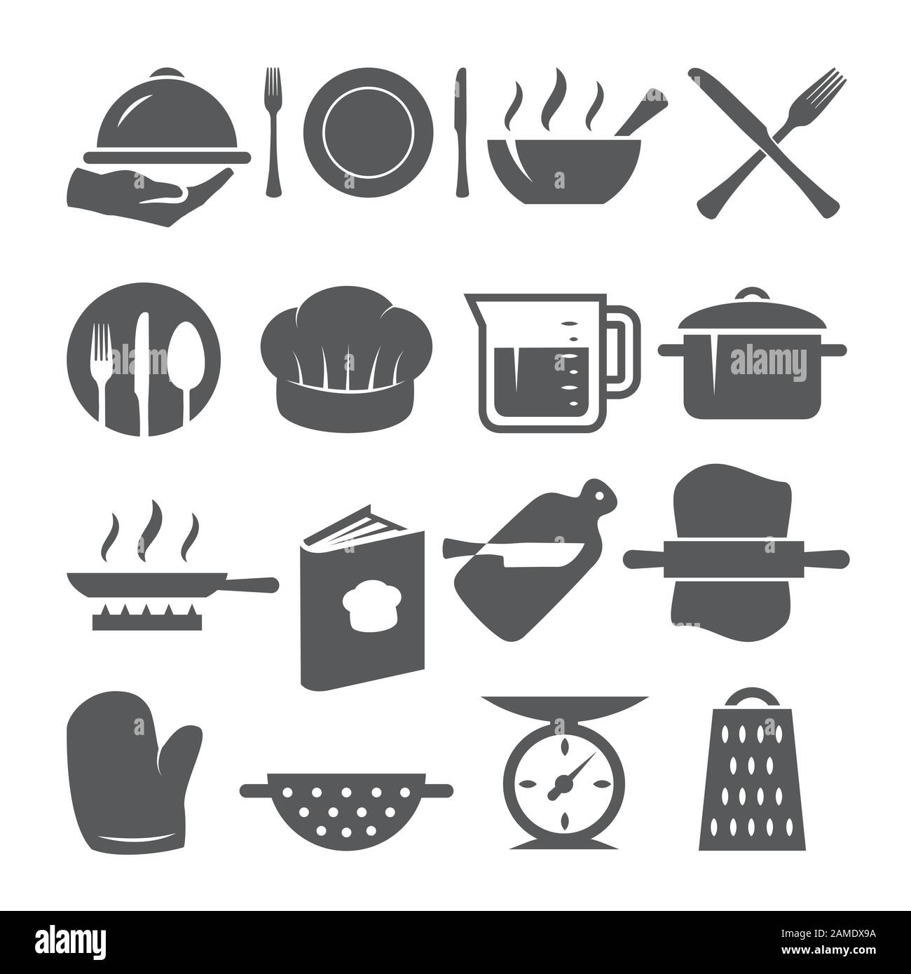 Cooking icons set on white background Stock Vector Image & Art - Alamy