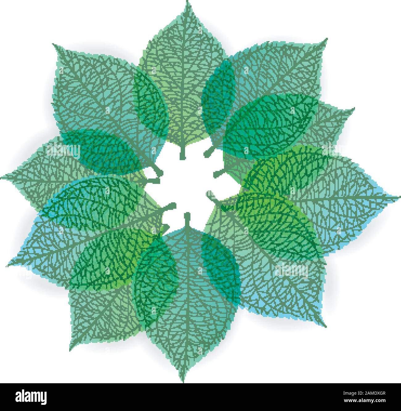 Stylized green leaves hi-res stock photography and images - Alamy