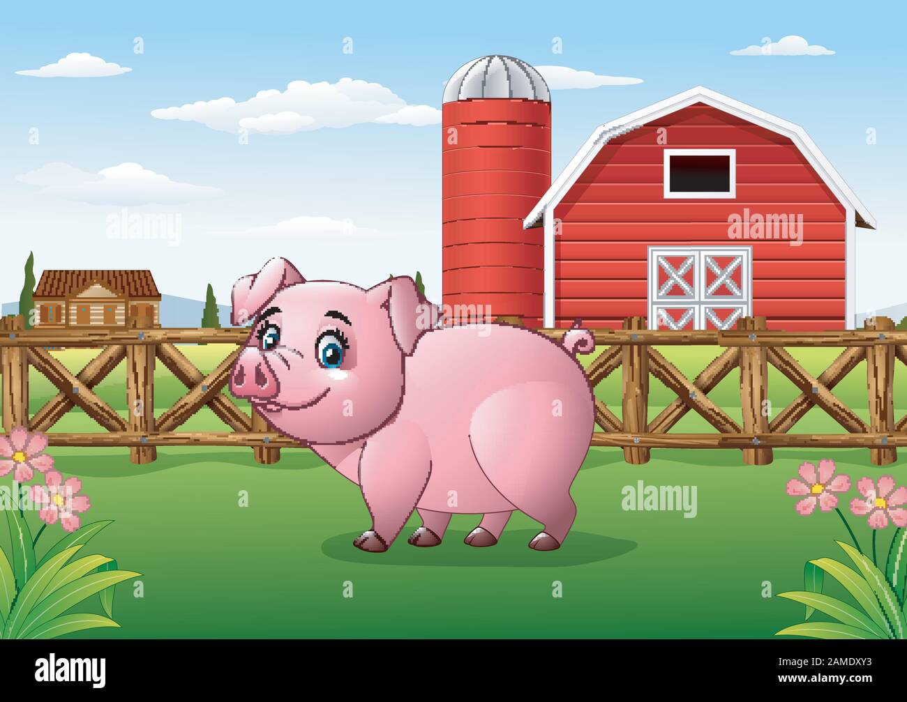 Farmyard barn cartoon hi-res stock photography and images - Alamy