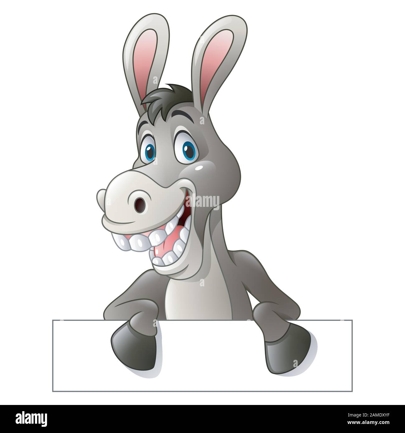 Cartoon funny donkey holding blank sign Stock Vector Image & Art - Alamy
