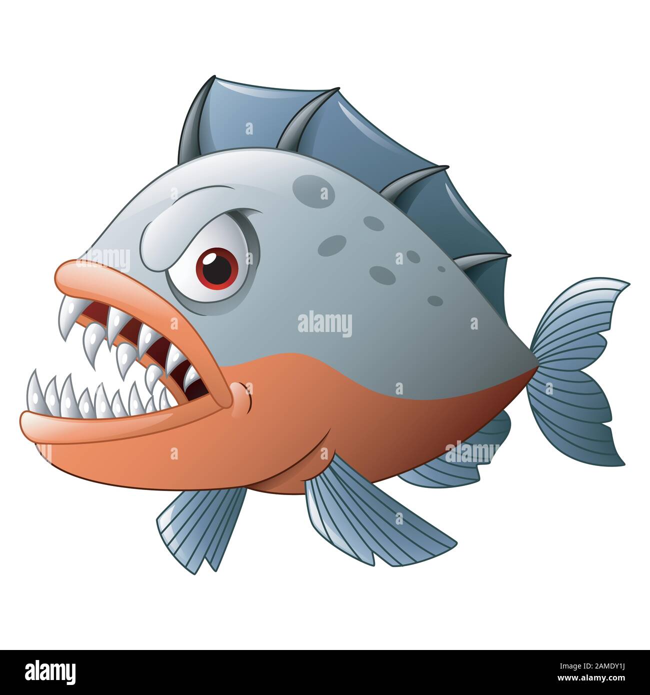 Cartoon angry piranha Stock Vector Image & Art - Alamy