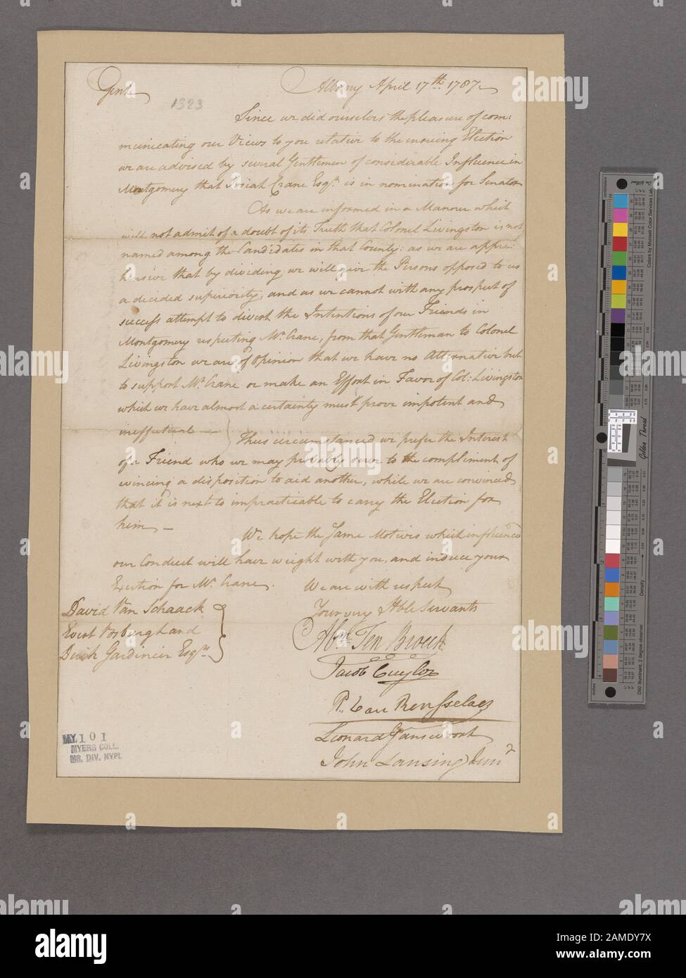 Ten Broeck, Abraham, Jacob Cuyler, P Van Rensselaer, Leonard Gansevoort ...