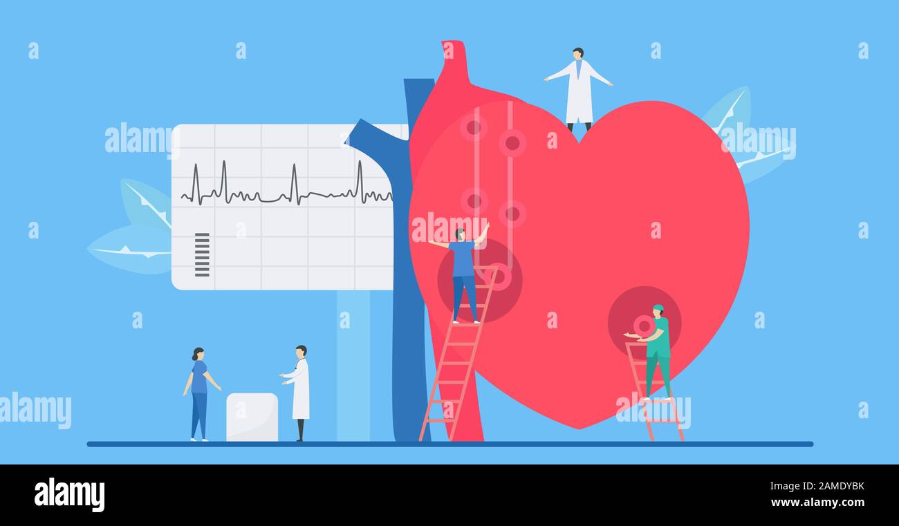 Cardiology vector illustration. This heart disease problem called ...