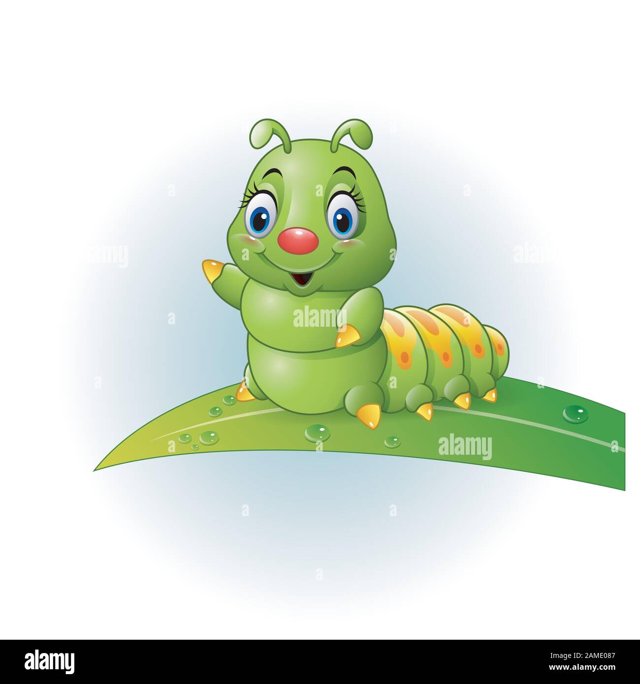 Caterpillar On A Leaf Clipart