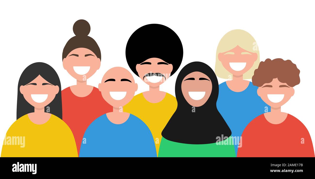 Friendship of the peoples of the world. Men from different countries ...