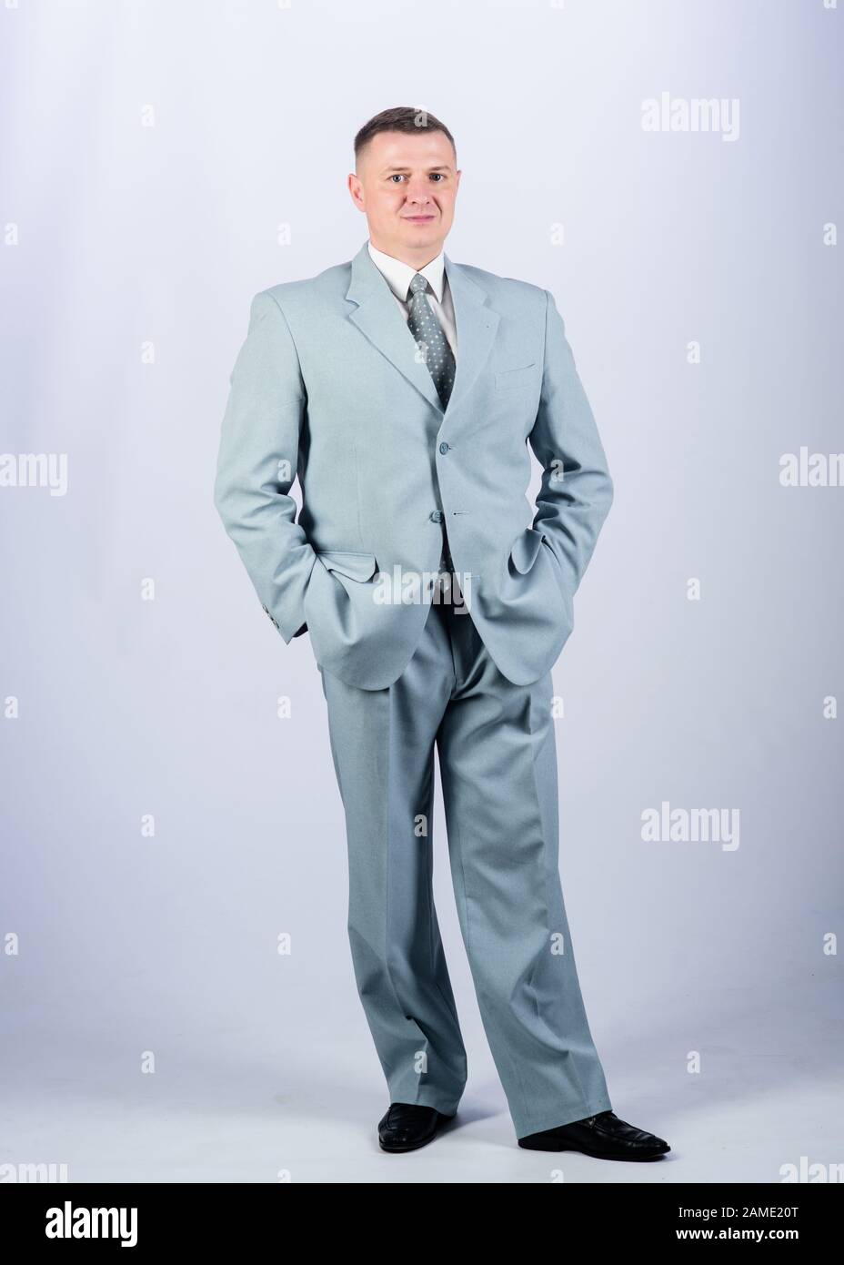 Man well groomed elegant caucasian appearance wear formal clothes ...