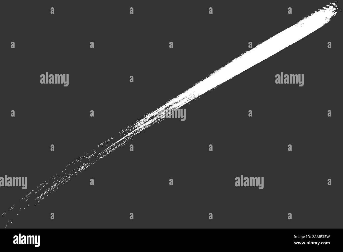 On a black background, a diagonal brushstroke is made with white paint ...
