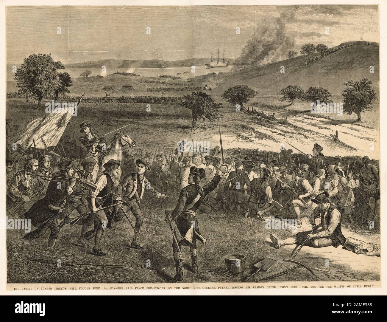 The Battle of Bunker (Breed's) Hill, fought June 17th The rail fence ...