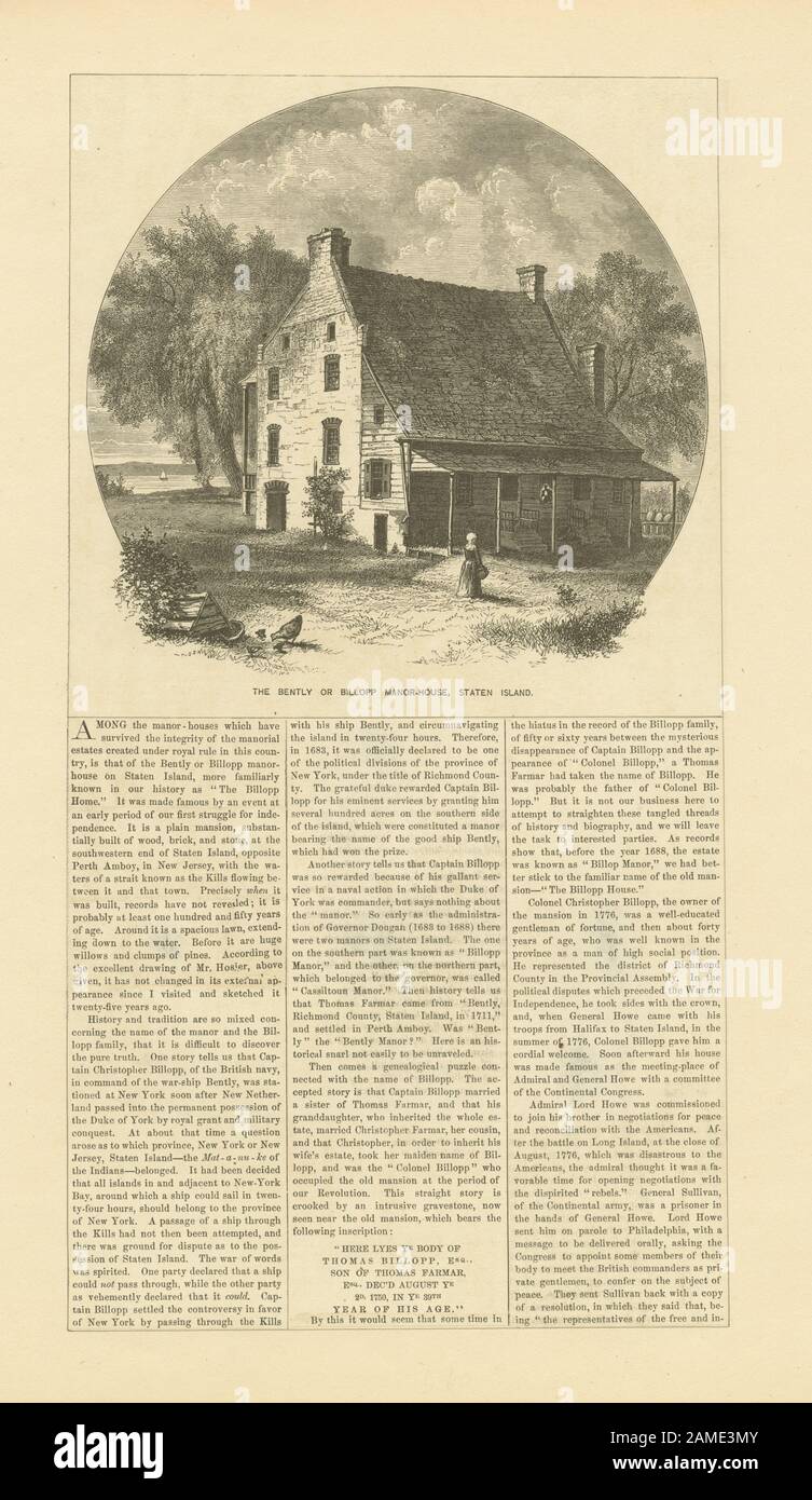 The Bently or Billopp manor-house, Staten Island Includes ...