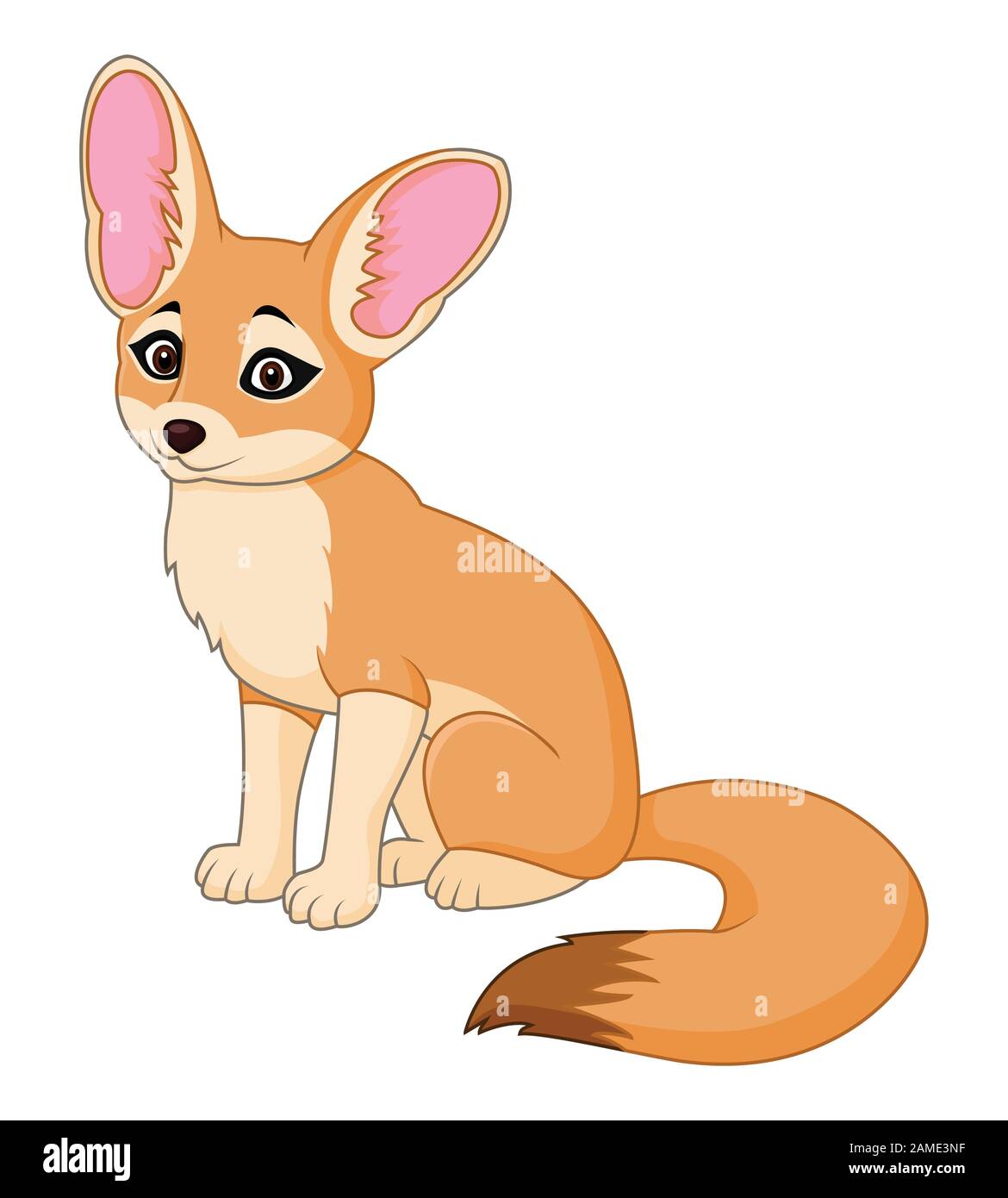 Cute fox cartoon sitting Stock Vector Image & Art - Alamy