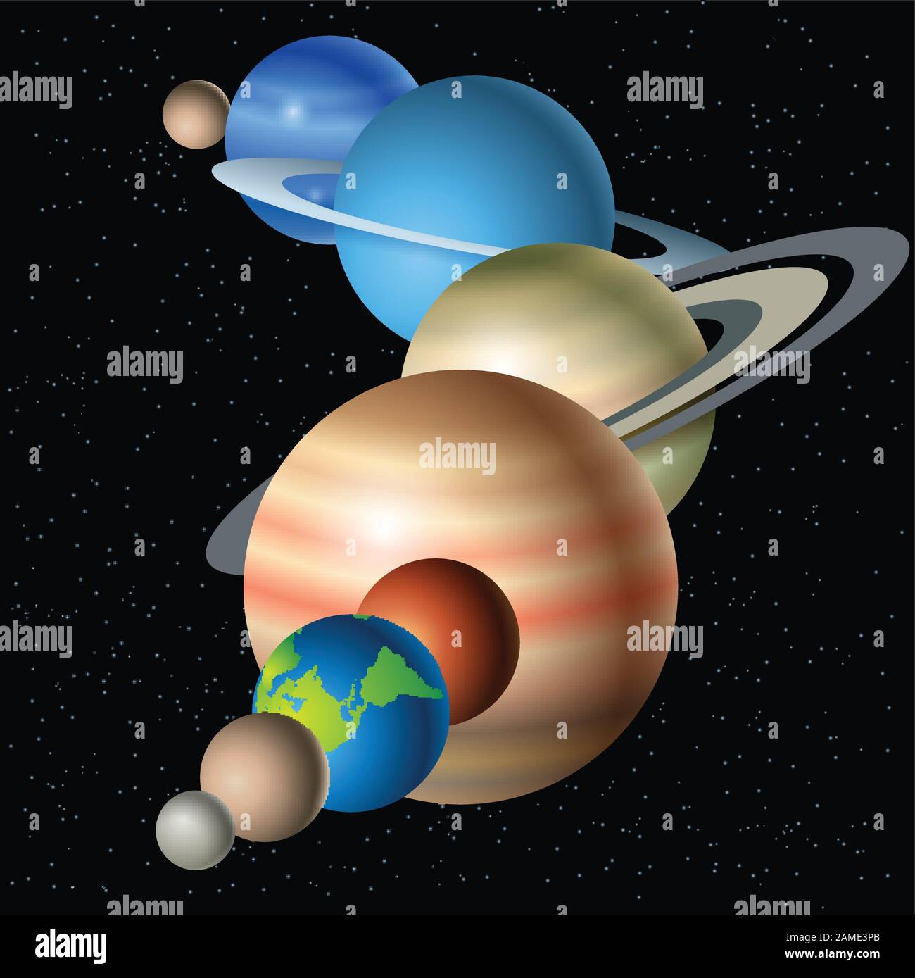 Solar system outer space Stock Vector Images - Alamy