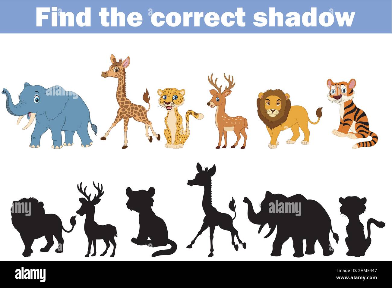 Find the correct shadow africa animals Stock Vector Image & Art - Alamy