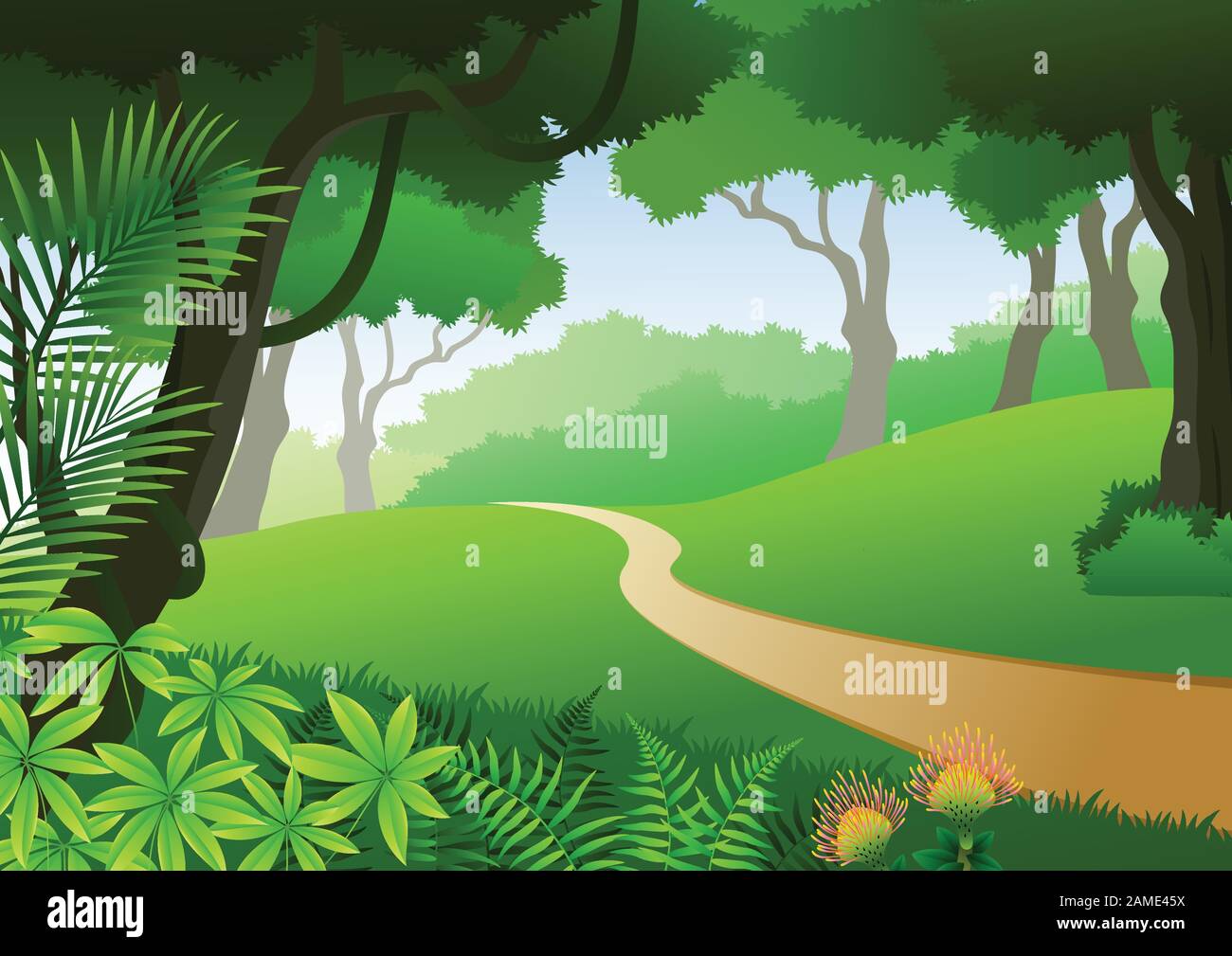 Card with Tropical forest background Stock Vector Image & Art - Alamy