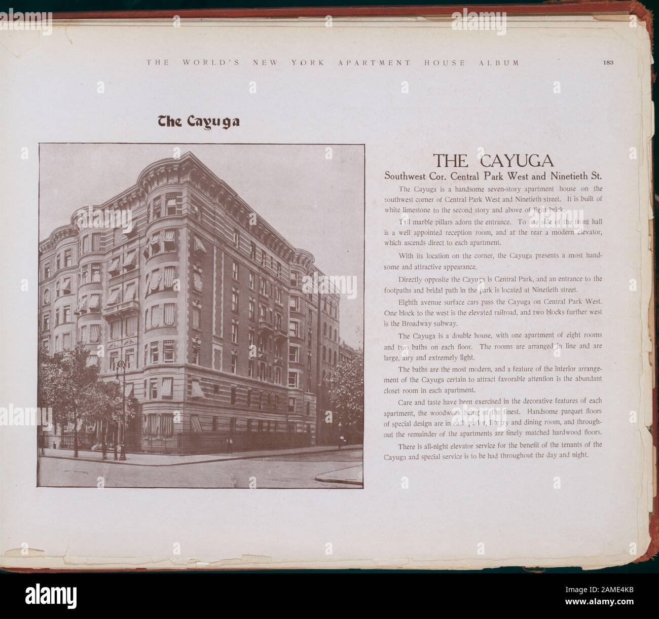 The Cayuga, Southwest corner Central Park West and Ninetieth Street The ...
