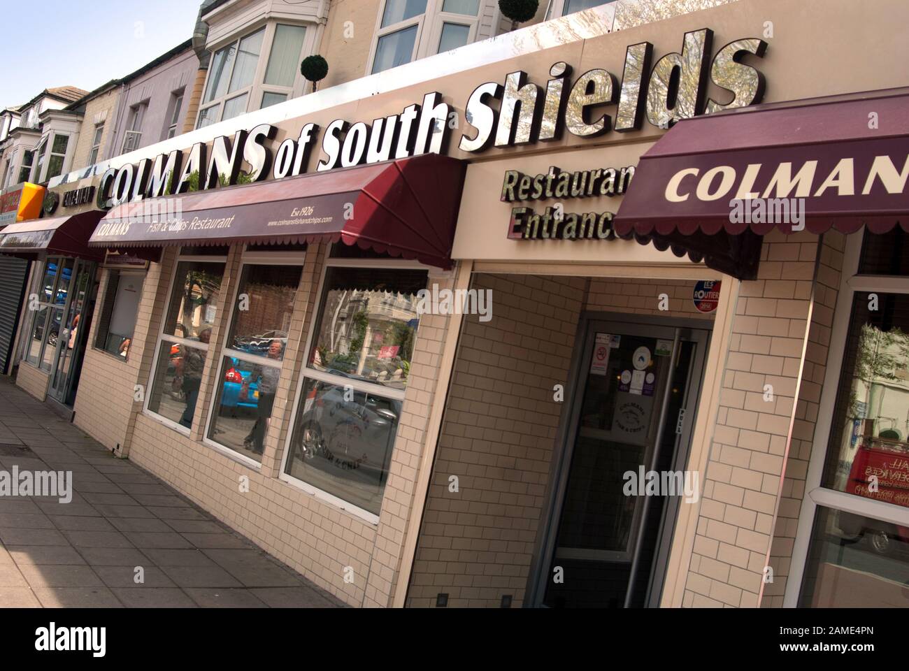 Colmans famous fish and chip shop, Ocean Raod, South Shields Stock ...