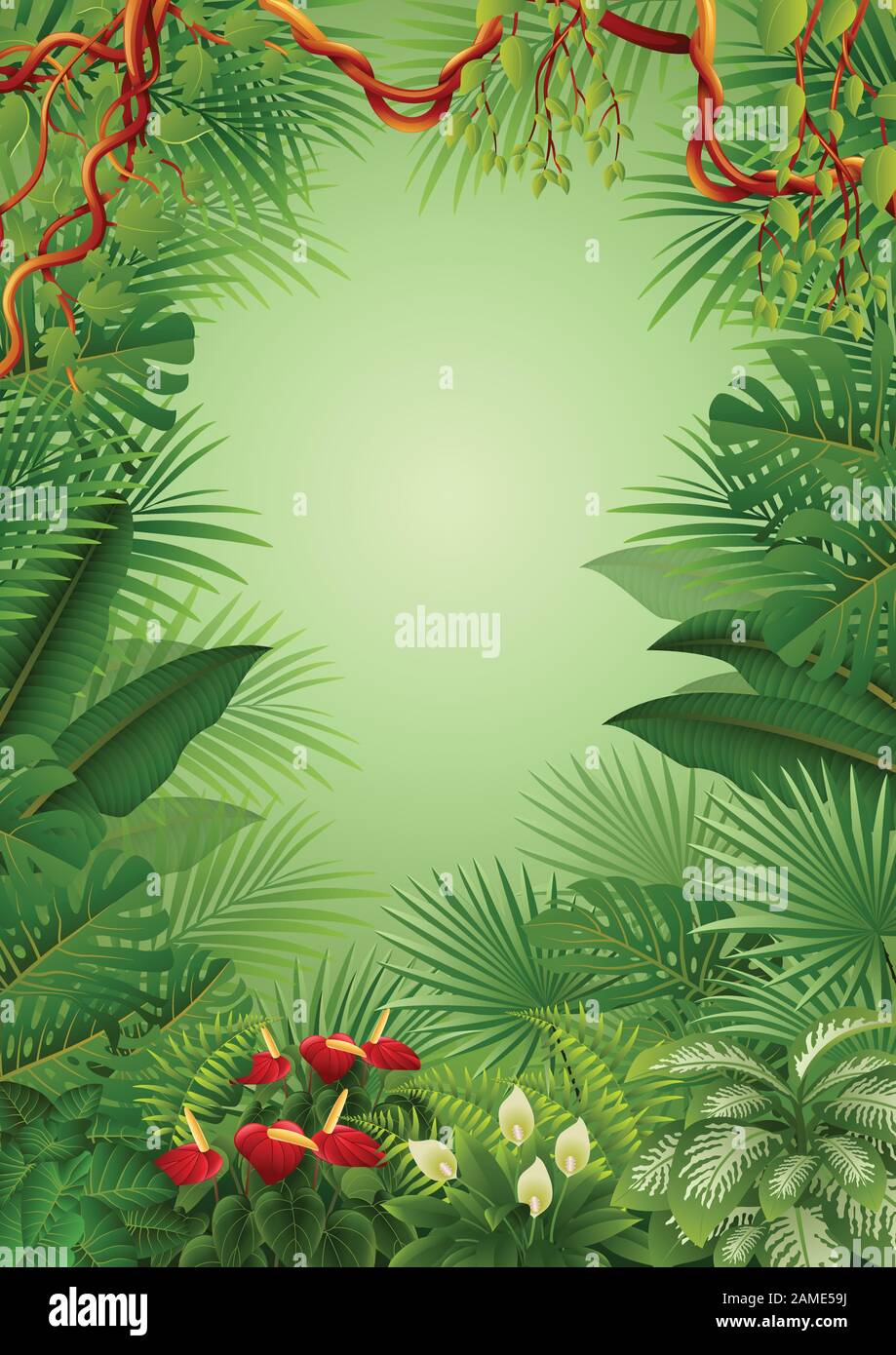 Tropical jungle background Stock Vector Image & Art - Alamy
