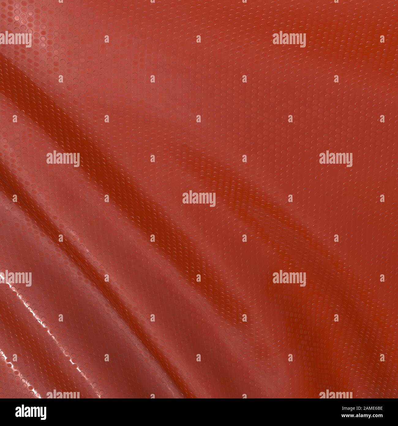 Abstract and shiny red luxury silk cloth in shape of liquid wave with ...