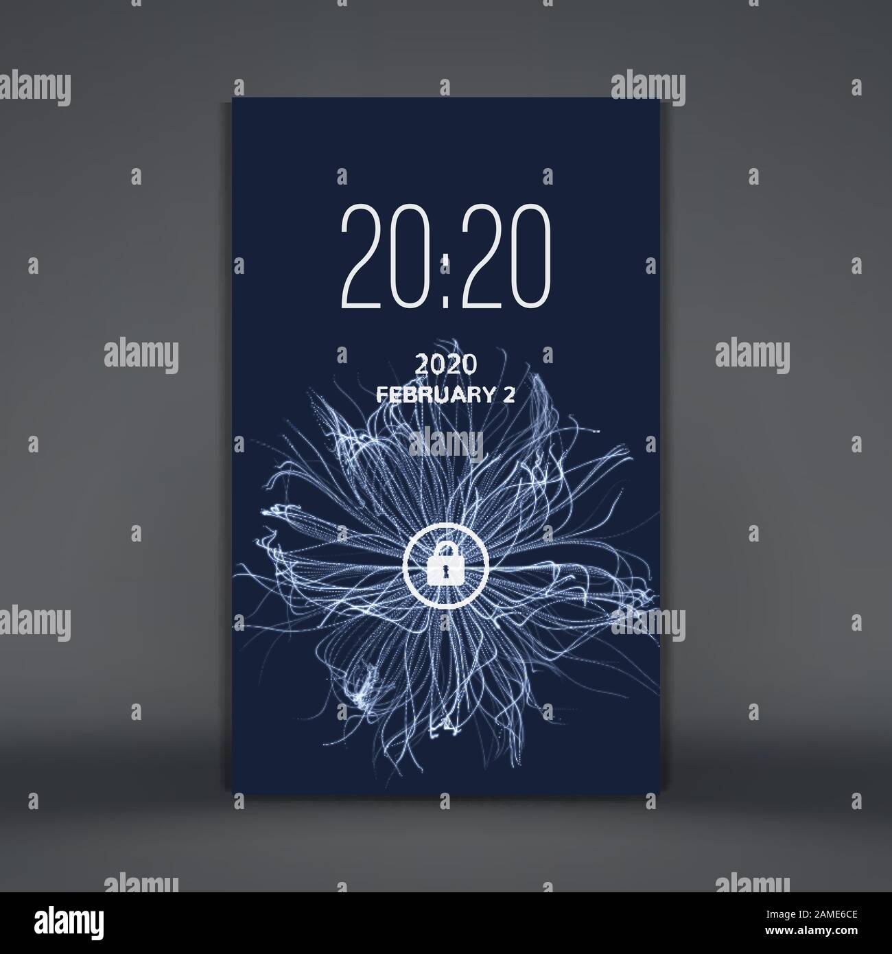 Modern lock screen for mobile apps. Smartphone. 3d grid background ...