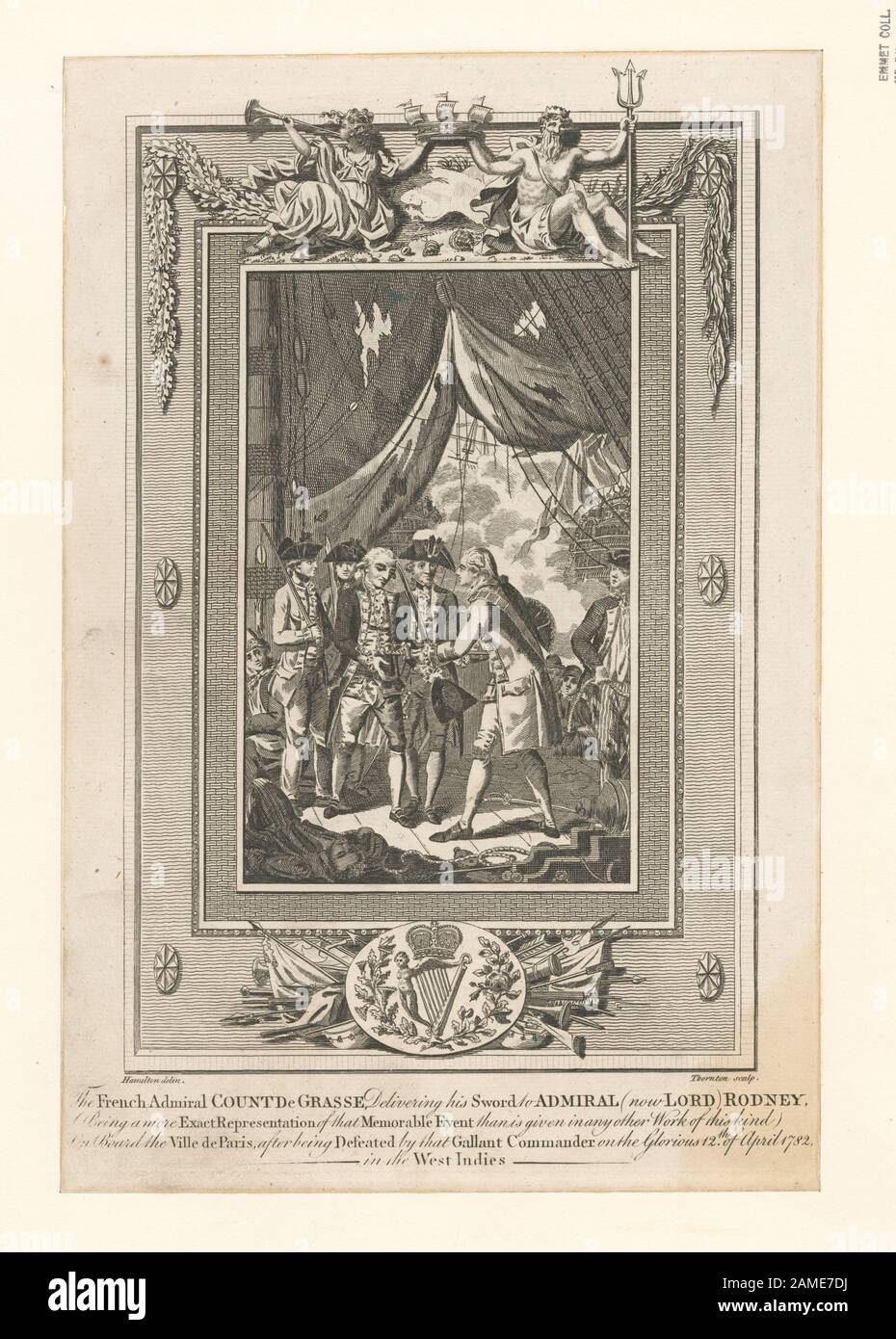 The French Admiral Count de Grasse EM2253 Engraved by Thornton, after a ...