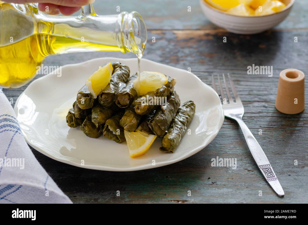 Traditional Turkish Dolma, Sarma or Dolmades, Eating Traditional ...