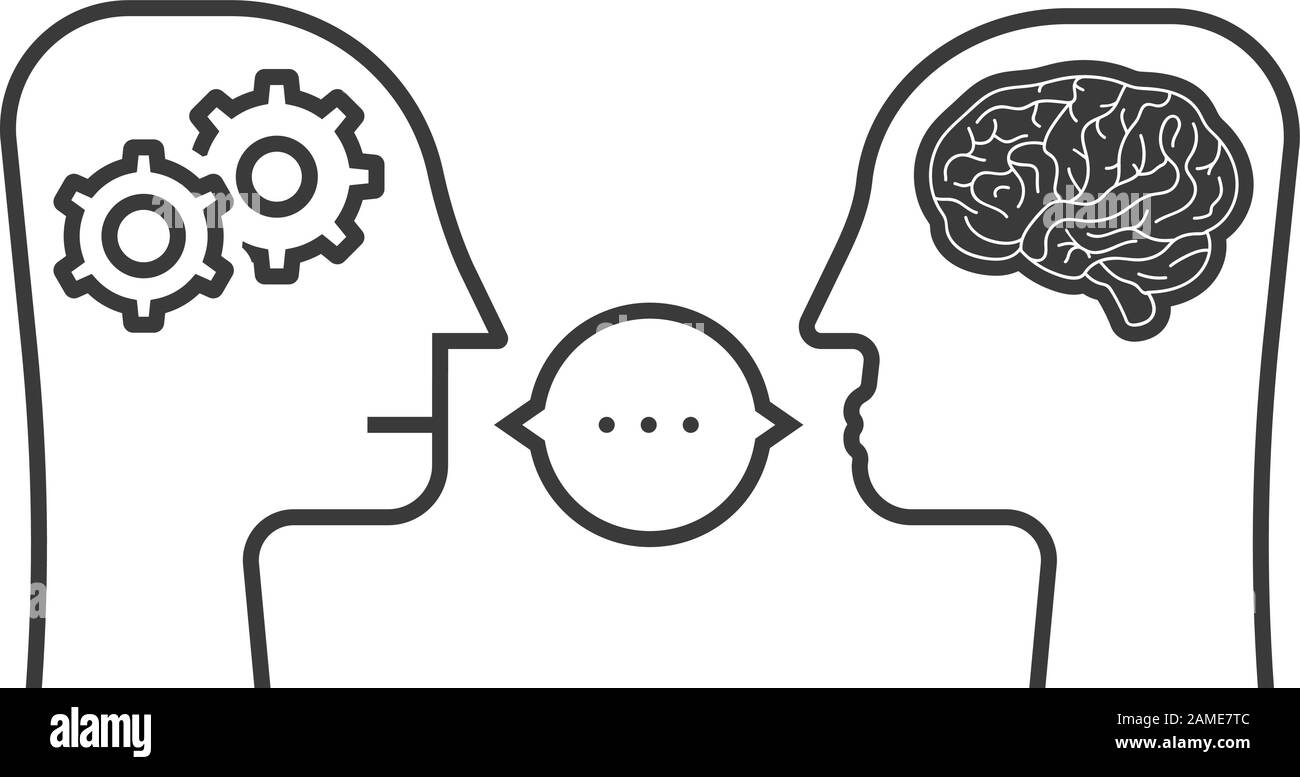 thin line dialogue between chatbot and human Stock Vector Image & Art ...