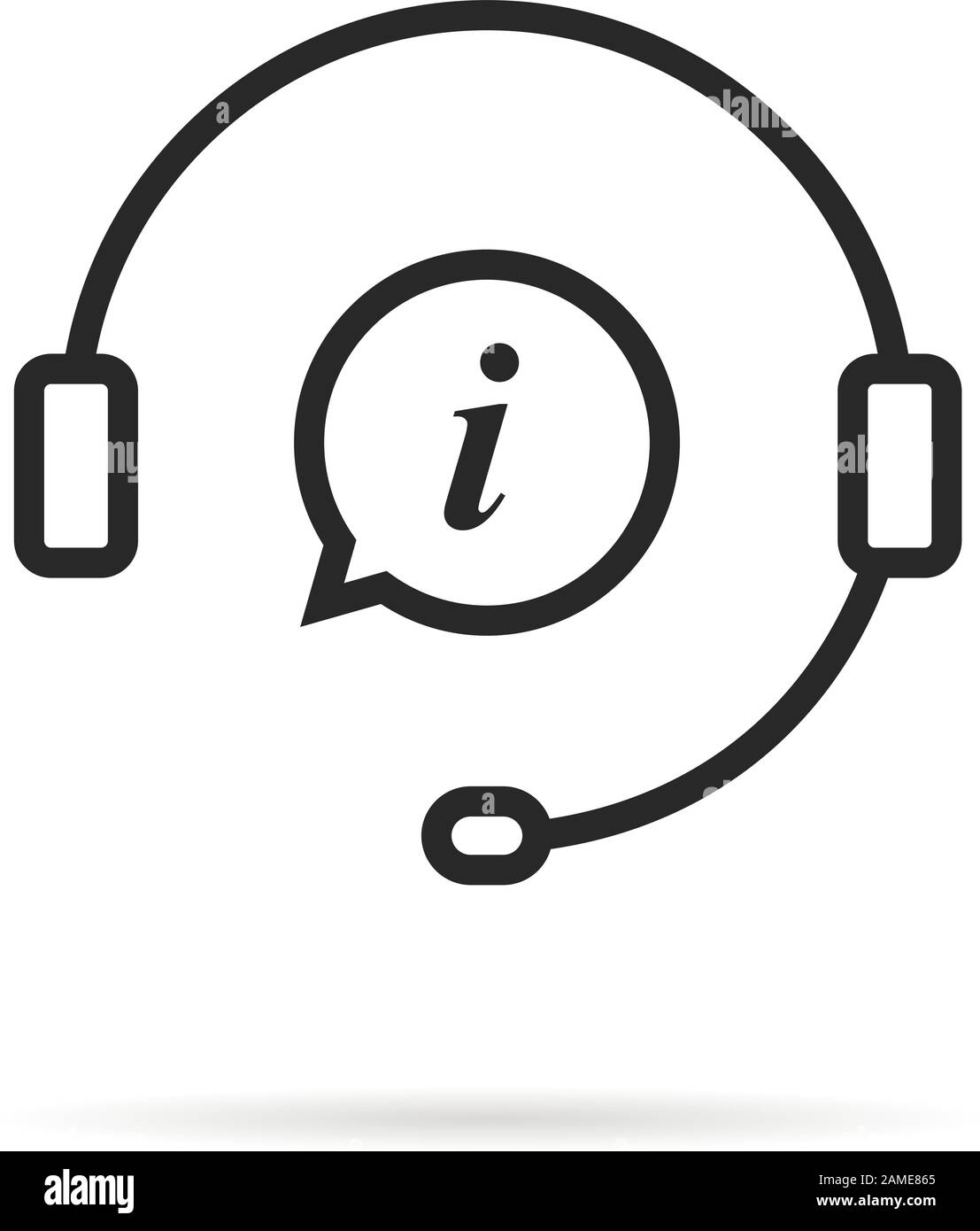 linear information support icon isolated on white background Stock ...