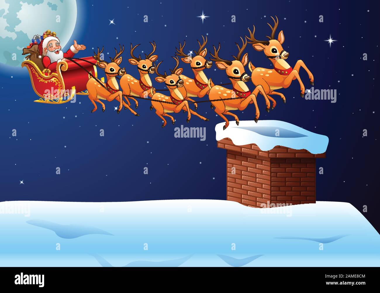 Santa in sleigh waving hi-res stock photography and images - Alamy