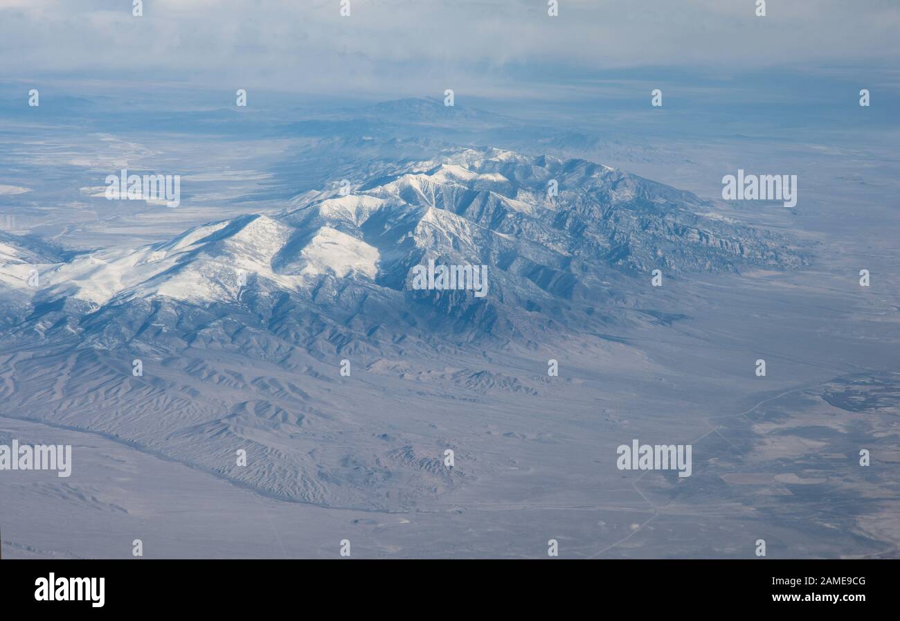 Aerial photography of mountains of North America (central states of USA ...