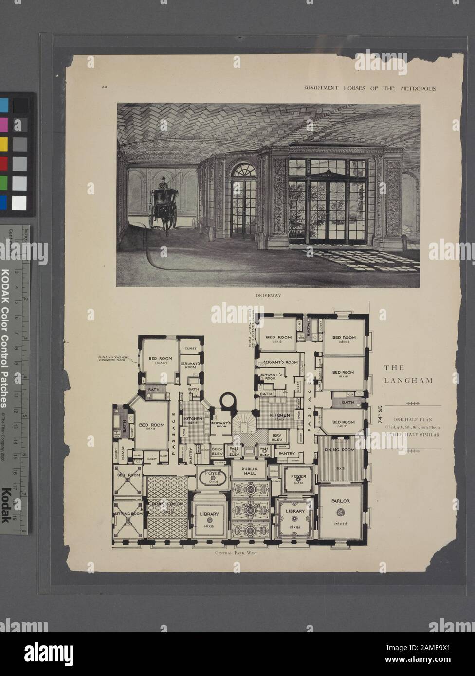The Langham Driveway; One-half plan of 2nd, 4th, 6th, 8th, 10th floors ...