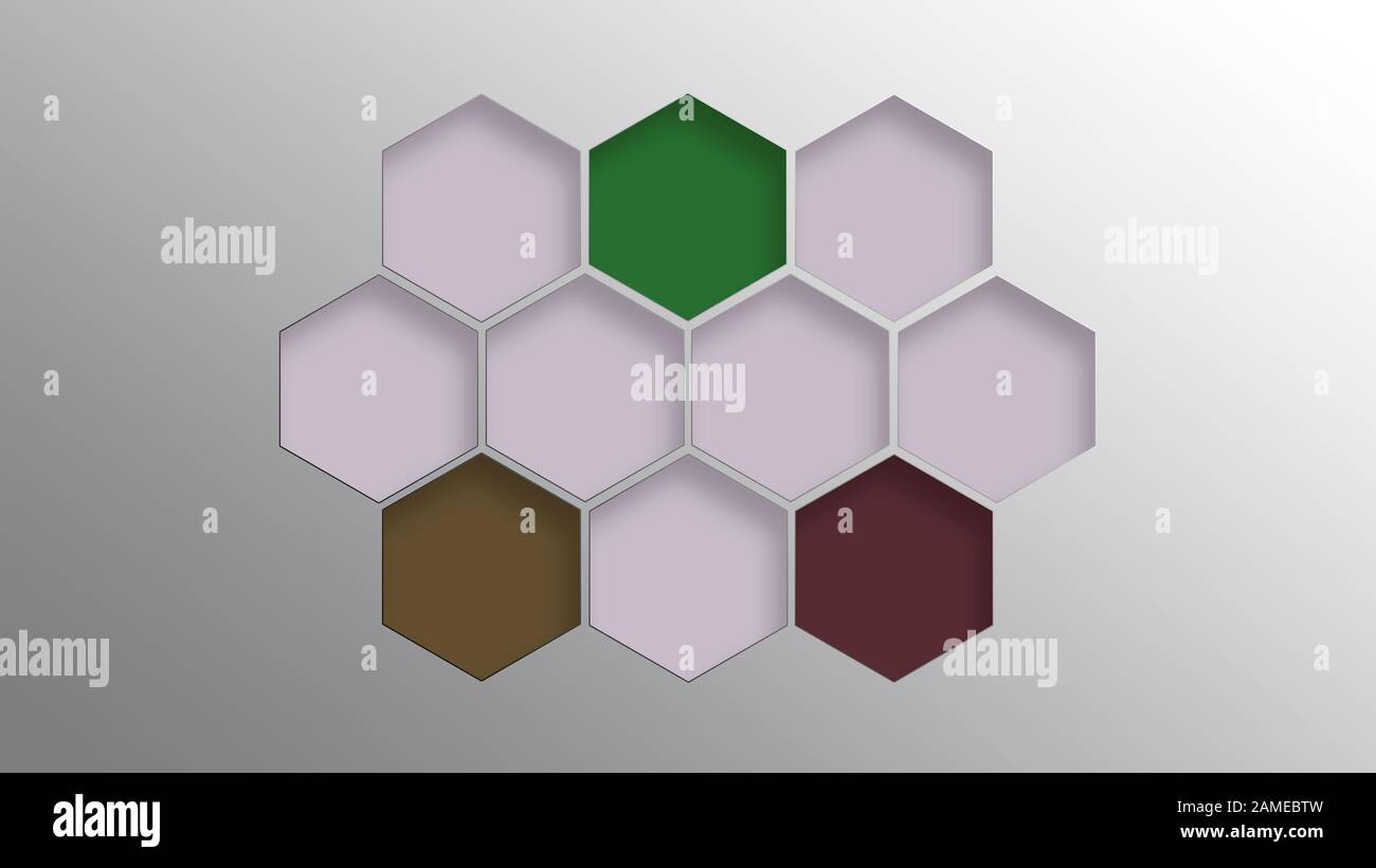 Colorful 3d hexagons structure. Beautiful geometric shapes concept ...