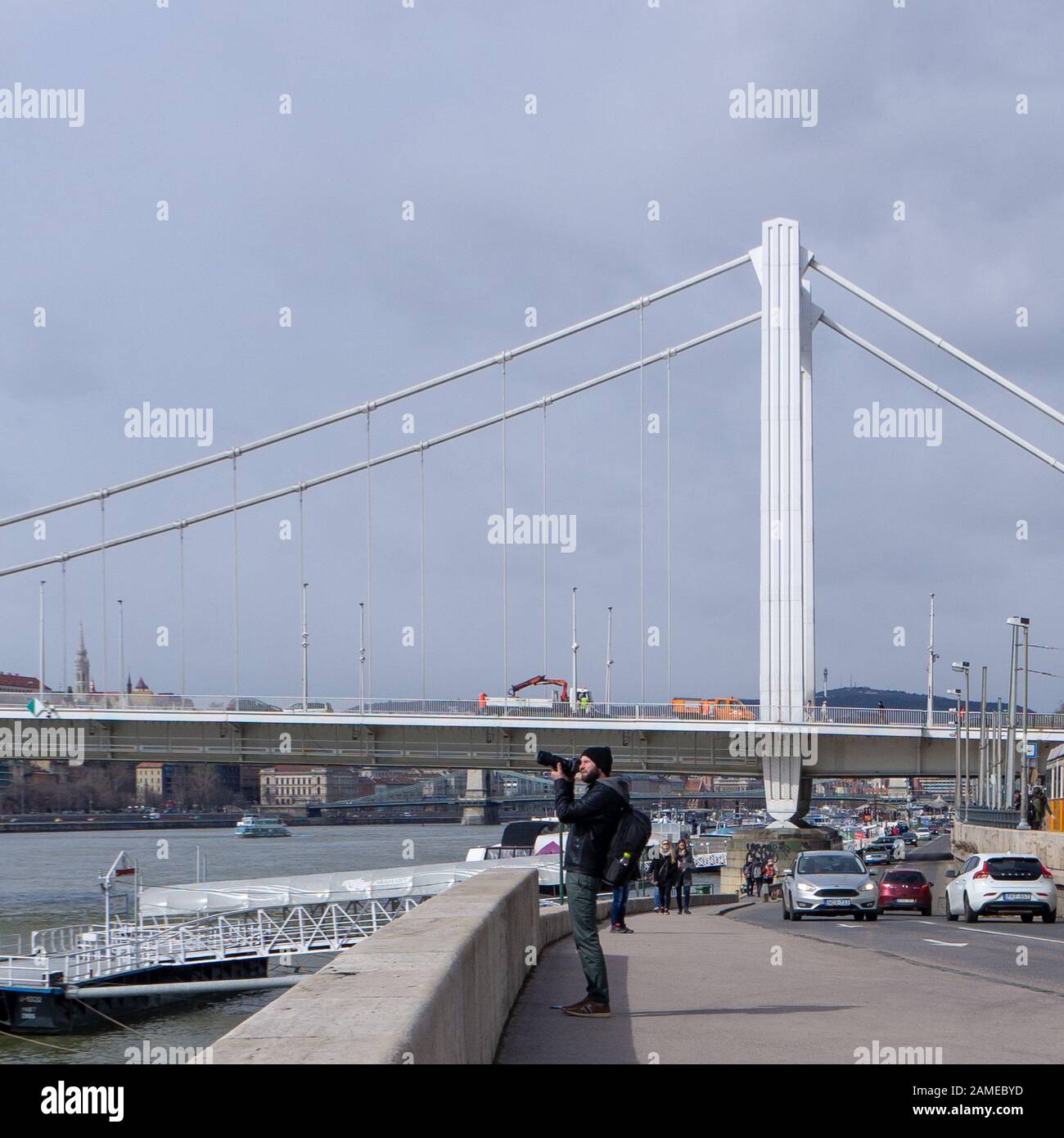 Budapest Hungary 03 16 2019 young photographer photographing the ...