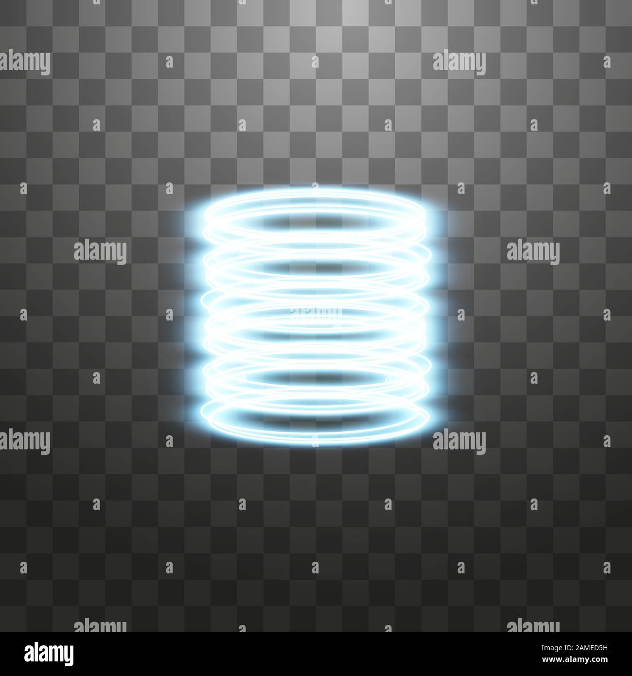 Futuristic teleport. Magic fantasy portal. Light effect. Blue candles ...