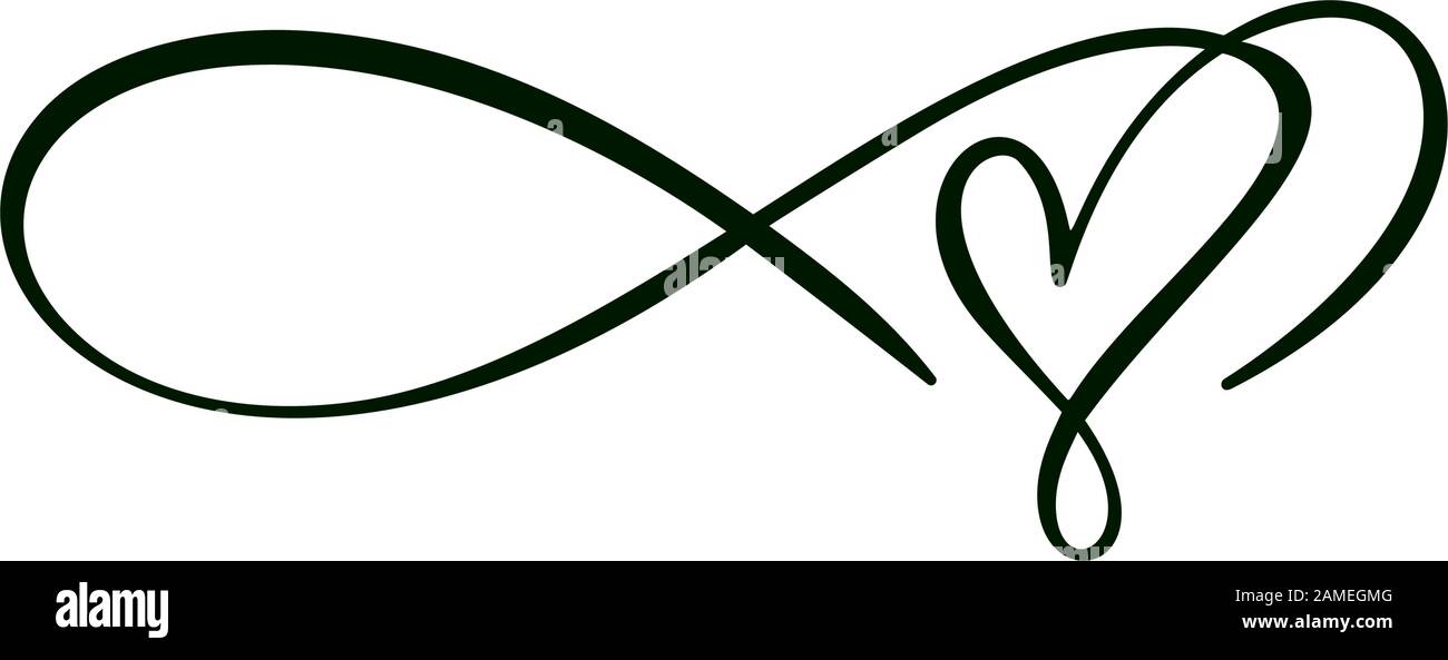 Heart love sign logo. Infinity Romantic symbol wedding. Design flourish ...