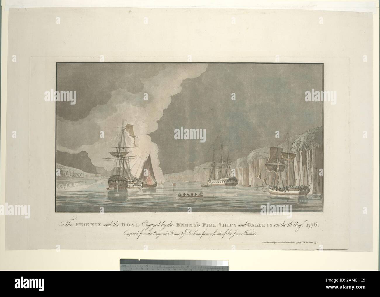 The Phoenix and the Rose engaged by the enemy's fire ships and galleys ...