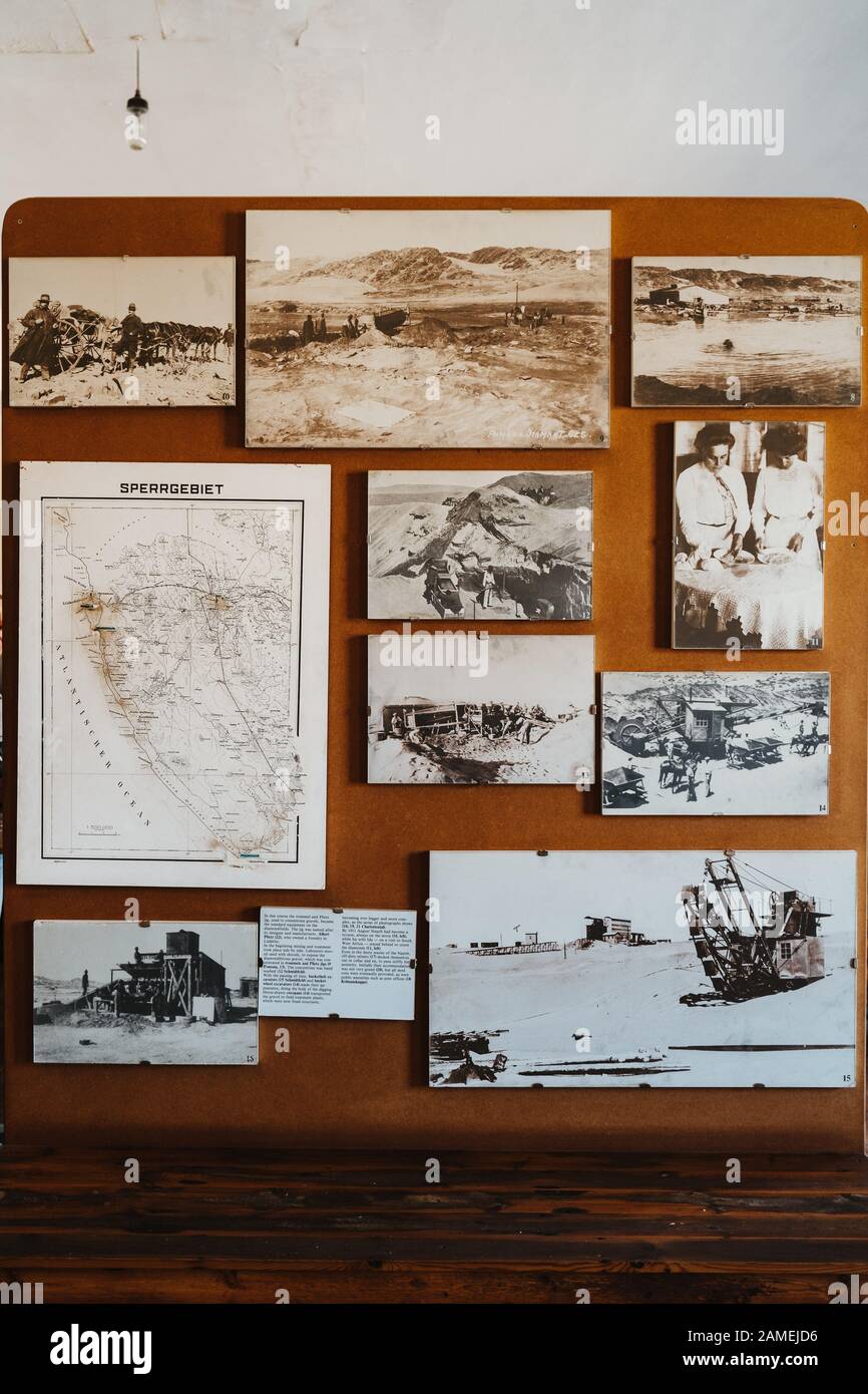 historic photographs of mining in the desert of Namibia, Africa Stock ...